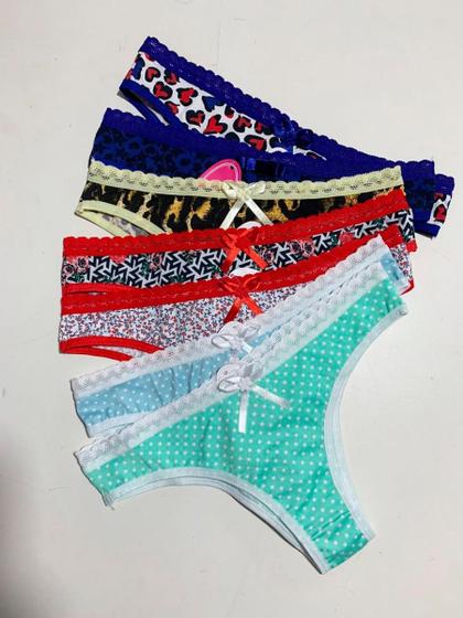 Calcinha Juvenil Kit 10 Tangas Adolescente Menina Moça 32 34 Lingerie Infanto Juvenil Tj Vip