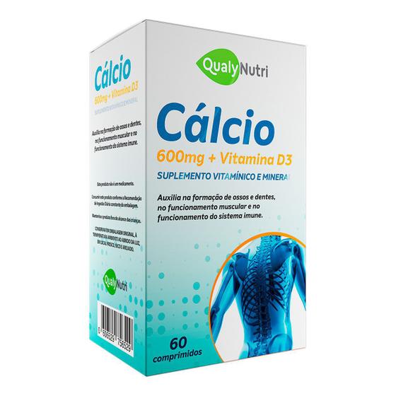 Cálcio 600mg + Vitamina D3 60 Comprimidos - Qualy Nutri - QUALYNUTRI - Cálcio - Magazine Luiza