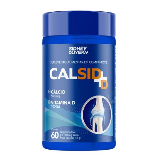 Cálcio Elementar 500mg + Vitamina D3 1000ui Calsid-D 60 comprimidos ...