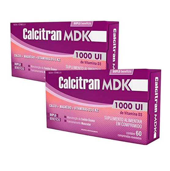Calcitran Mdk 1000UI Kit com 2 Vitaminas K2 60 Comprimidos - FQM ...