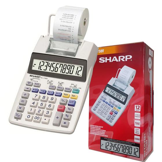 Calculadora Com Bobina Sharp El-1750v Bivolt - Branco - Calculadora - Magazine Luiza