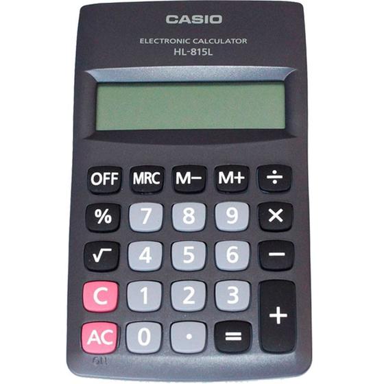 Calculadora De Bolso 8 Digitos 4 Operações 24 Botões Hl815l Casio ...