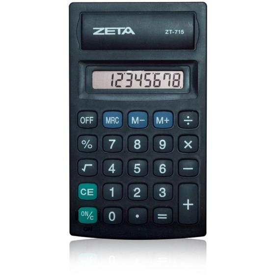 Calculadora de Bolso 8DIG. Pilha AA Preta - Procalc - Calculadora de ...