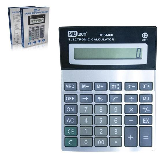 Calculadora Eletronica 12 Digitos a Pilha 18,5x14cm- MBTech - MBTechj ...