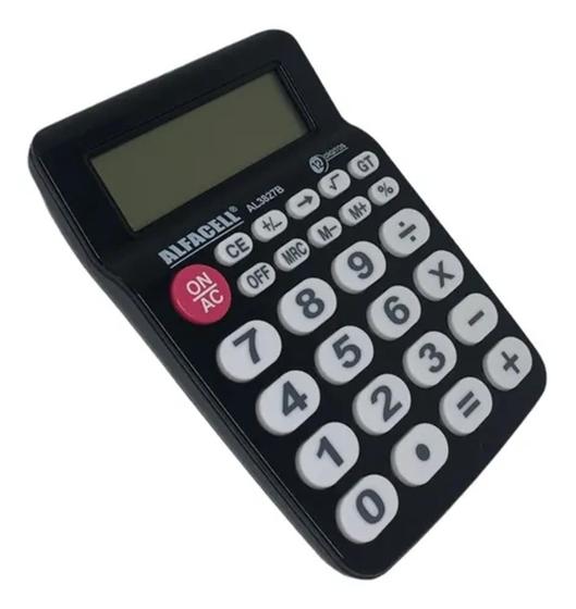 Calculadora Eletrônica Preta De Mesa 12 Dígitos Alfacell - Calculadora ...