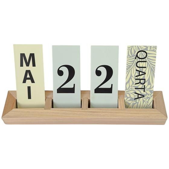 Calendário de Mesa Permanente Ajustável e Reutilizável Com Plaquinhas ...