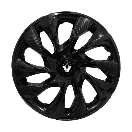 Calota Esportiva aro 14 DS4 Preta Brilhante Renault Sandero Clio Logan - Elitte - Calota para ...