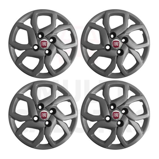 Calota Fiat Mobi Argo Idea Aro 14 Grafite Emblema 291Cb 4un - Grid ...