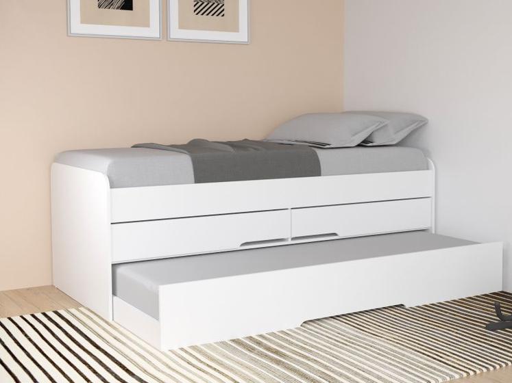 Cama Bibox de Solteiro com Auxiliar 2 Gavetas Bicama - Robel Móveis - Bicama - Magazine Luiza