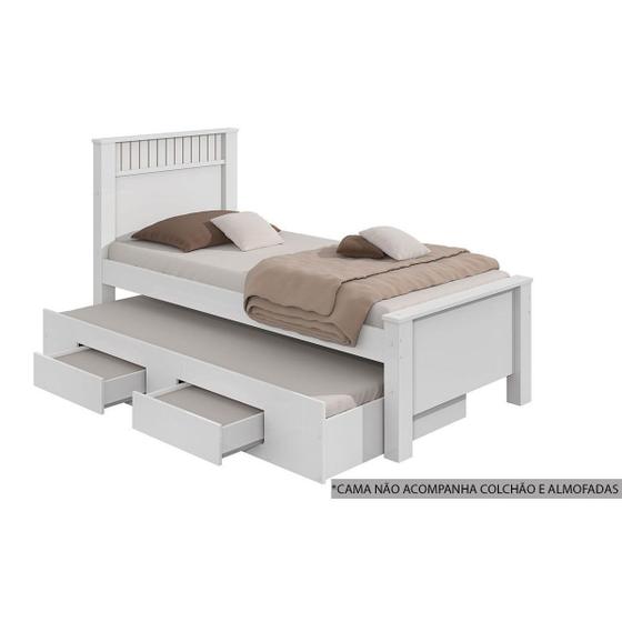 Cama Bibox de Solteiro Lopas Athenas c/Auxiliar Branco - Cama de Solteiro - Magazine Luiza