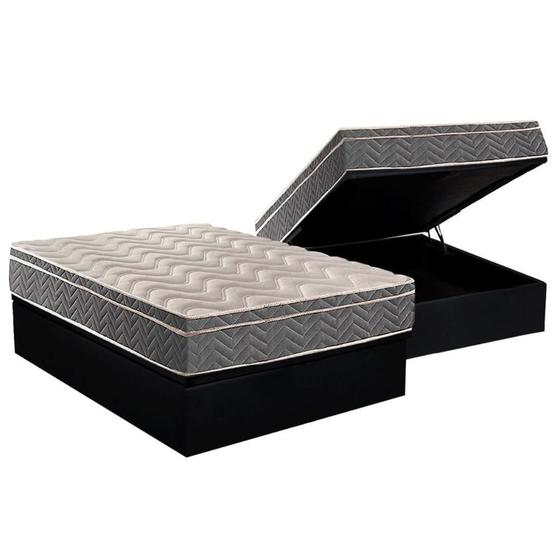 Cama Box Baú Casal: Colchão Espuma D45 Paropas / EP Confort Mega Firme ...