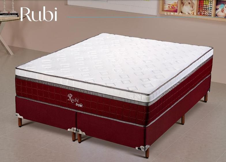 Cama Box Casal Mola Ensacada Altura Do Colchão 34cm Rubi - Colchões ...