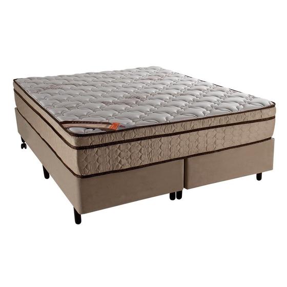 Cama box + Colchao King Castor Revolution Mola Pocket Hibrido One Face ...
