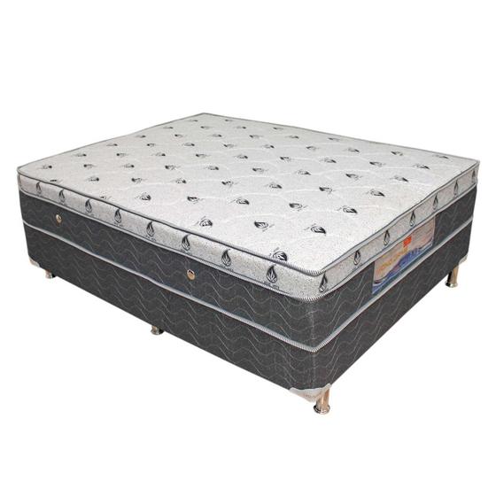 Cama Box Conjugado Casal Mola Ensacada Aloe Cinza 138X188X53 Ortofirme ...