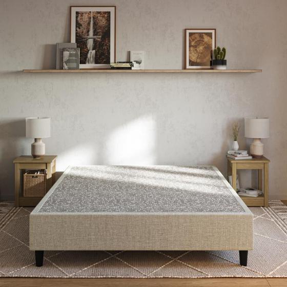 Cama Box Emma Original - Base para colchão Queen Bege (158X198cm ...