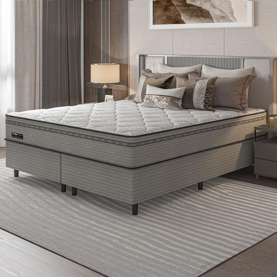 CAMA BOX KING SIZE + COLCHÃO MOLAS ENSACADAS NEW LONDRES UMAFLEX ...