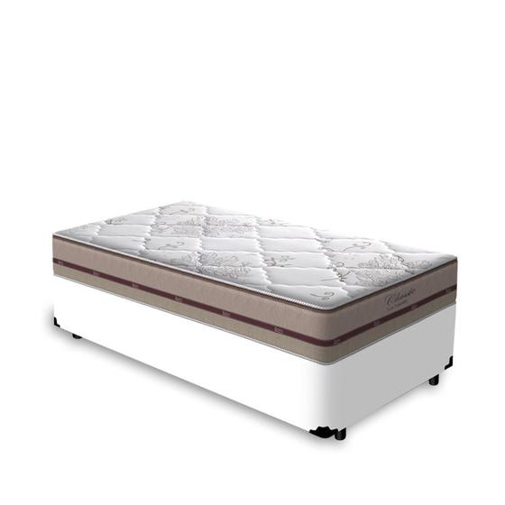 Cama Box Solteiro King Branco + Colchão De Molas Ensacadas - Anjos ...