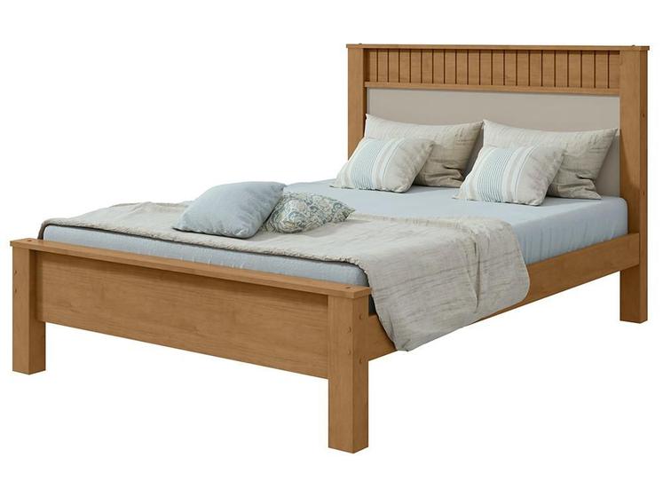 Cama Casal Lopas Athenas Amêndoa Clean/Off White - Cama de Casal - Magazine Luiza