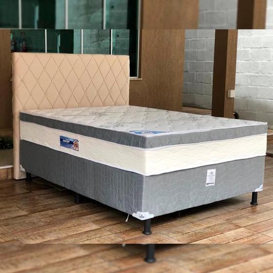 Cama de Casal Box Padrão 188x138x70 Base única com Tecido Poliéster e ...