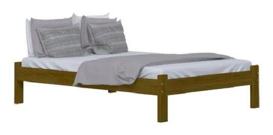 Cama De Casal Turca De Madeira Maciça Reforçada Imbuia Nemargi - Cama ...