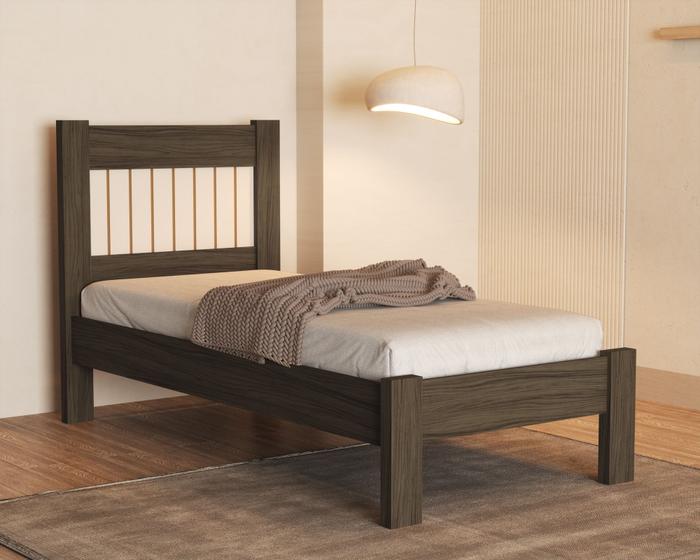 Cama de Solteiro Estilo Classico Tradicional Bela MDF Com Estrado ...