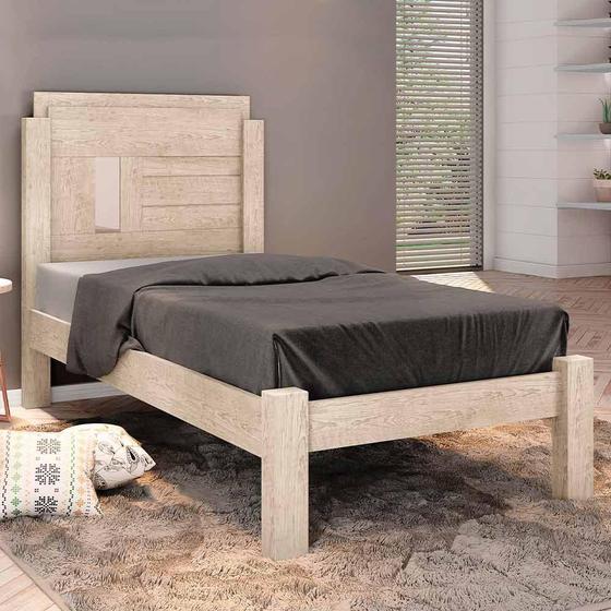 Cama Em MDF Moderna Solteiro Amarula Framar - Cama de Solteiro ...