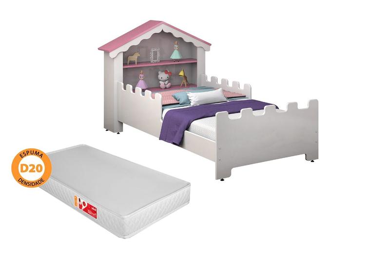 Cama Infantil Casa Princesa Rosa Para Menina Com Colchão - Moveis House ...