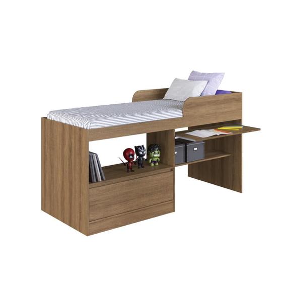 Cama Multifuncional Solteiro com Escrivaninha 1 Porta CJ4080 78x188cm ...
