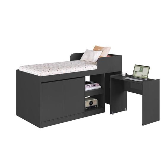 Cama Multifuncional Solteiro com Escrivaninha 2 Portas 1 Gaveta CJ6080 ...