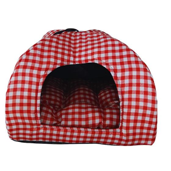Cama Pet 2x1 Casinha Cabana Toca Cães Gato Almofada Xadrez - Luma Pet ...