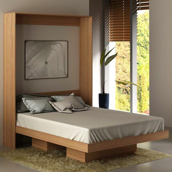 Cama Retratil De Parede Casal CM8016 Amendoa Tecno Mobili - Cama de ...