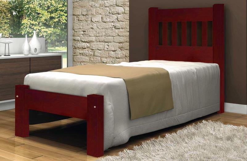 Cama Solteirão (Solteiro Extra) Lisboa de Madeira Maciça Angelim Pedra ...