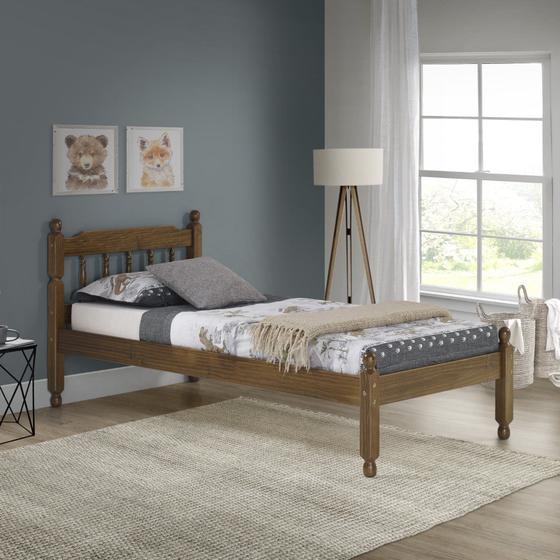 Cama Solteiro em Madeira Maciça Mv Outlet - Cama de Solteiro - Magazine ...