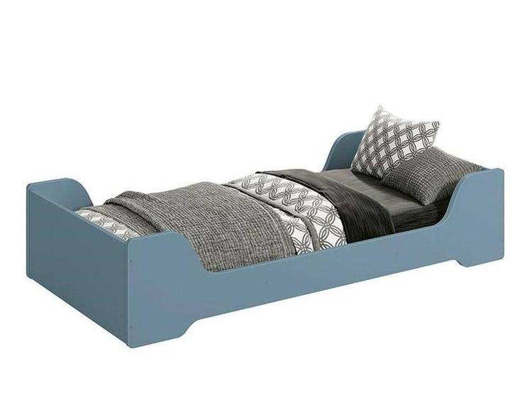 Cama Solteiro Evolutiva Zaki Azul Fosco Reller - Cama Montessoriana ...