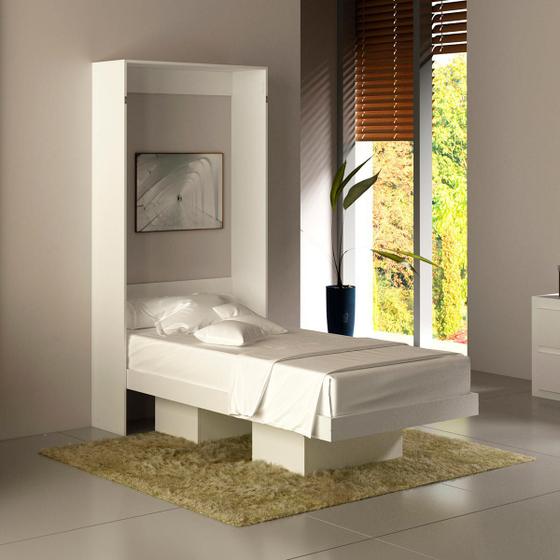 Cama Solteiro Multifuncional Articulável Vertical com Nichos - Tecno ...
