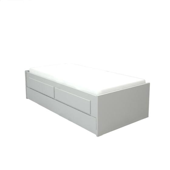 Cama Solteiro Turca com Cama Auxiliar e Gavetão Cinza Harbor - Lilibee ...