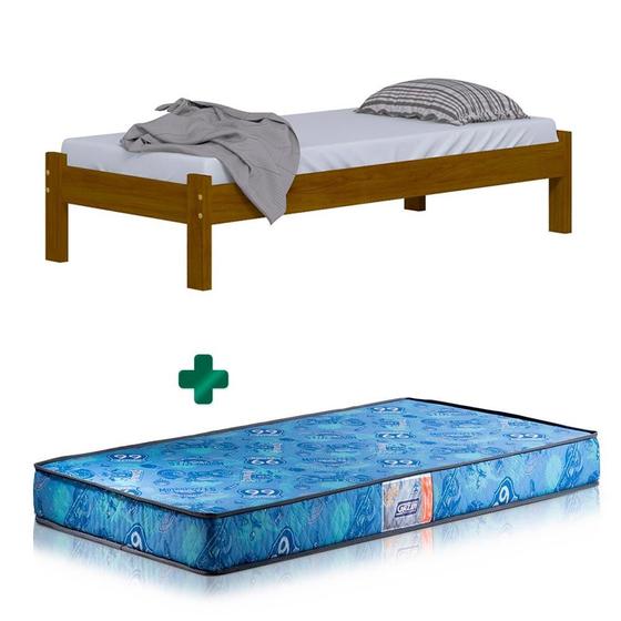 Cama Turca Solteiro Imbuia Nemargi Com Colchão Gazin - Cama Tradicional ...