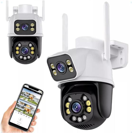 Câmera De Segurança Smart Wi-fi Ip66 Dupla Lente 360 Visão Noturna ...