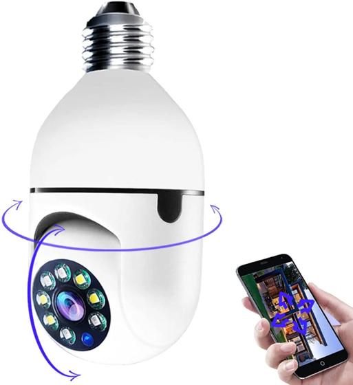 Câmera de Segurança Smart Wifi Lampada Led Monitoramento Visão Noturna ...