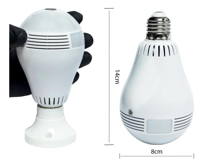 Câmera de Segurança WiFi, 1080P Câmera de 360 Panorâmica E27 Lâmpada ...