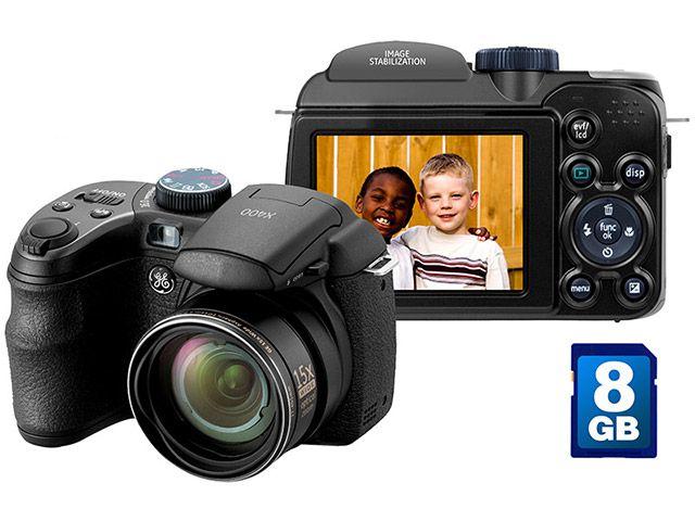 Câmera Digital GE X400 14MP LCD 2.7” - Zoom Óptico 15x Foto Panorâma ...