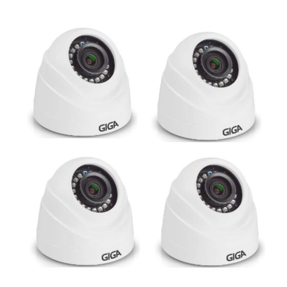 Câmera Dome Hd 720p IR 20m 2.6mm Giga Gs0019 Giga - 4 Pçs - Câmera de ...