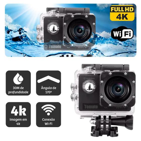 Camera Filmadora Tipo 4K Vlog Com Capa Prova D'agua - Tomate ...