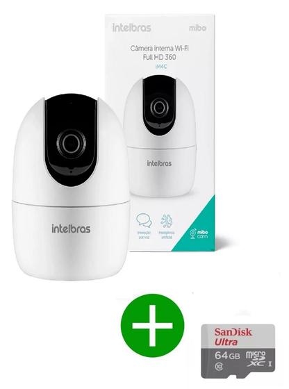 Câmera Interna Inteligente Intelbras Im4 C 360 Full Hd Wifi + Cartão de ...