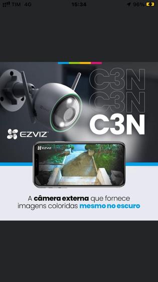 Camera ip 2mp color dia e noite cs-c3n-b0-3h2wfrl ezviz wi-fi com audio ...