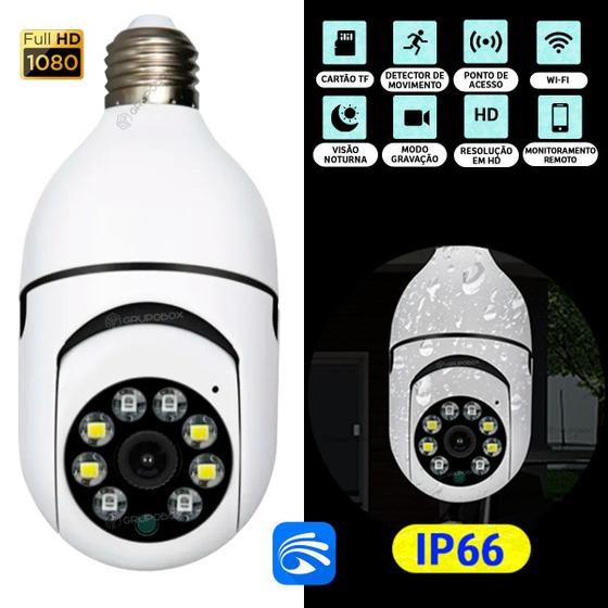 Câmera Ip De Segurança Lâmpada LED Discreta Wifi 360 HD - Smart Camera ...