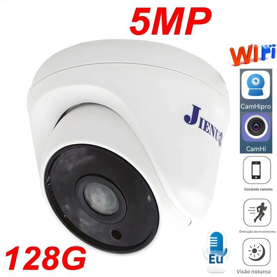 Câmera IP Dome Wifi 5MP 128G 64G 32G Visão Noturna Sem Fio 1080P ...