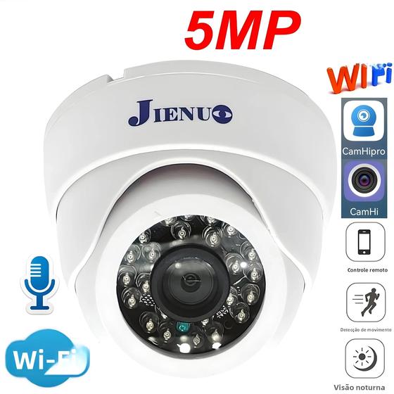 Câmera IP Dome Wifi Sem Fio De 5MP Câmera Interna De Vigilância CCTV ...