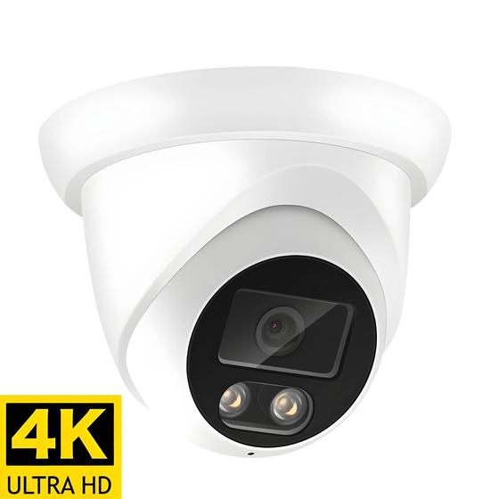Câmera IP Externa 4K 8MP Detecção Facial Luz Dupla H.265 Onvif Metal ...