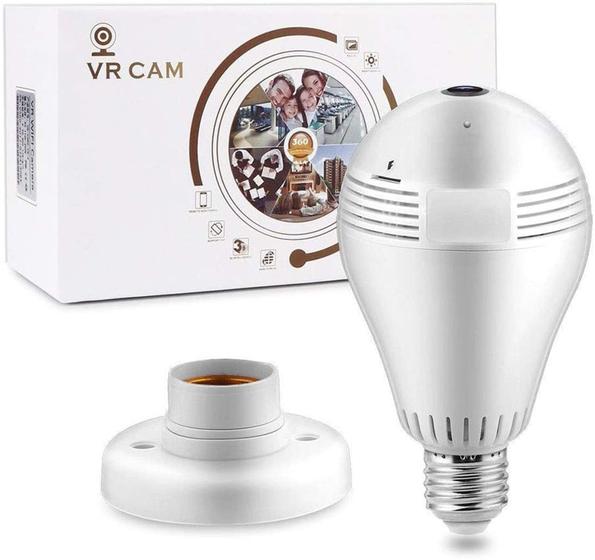 Câmera IP Lâmpada Led V380 Panorâmica Espiã Wifi Infravermelho Visão ...